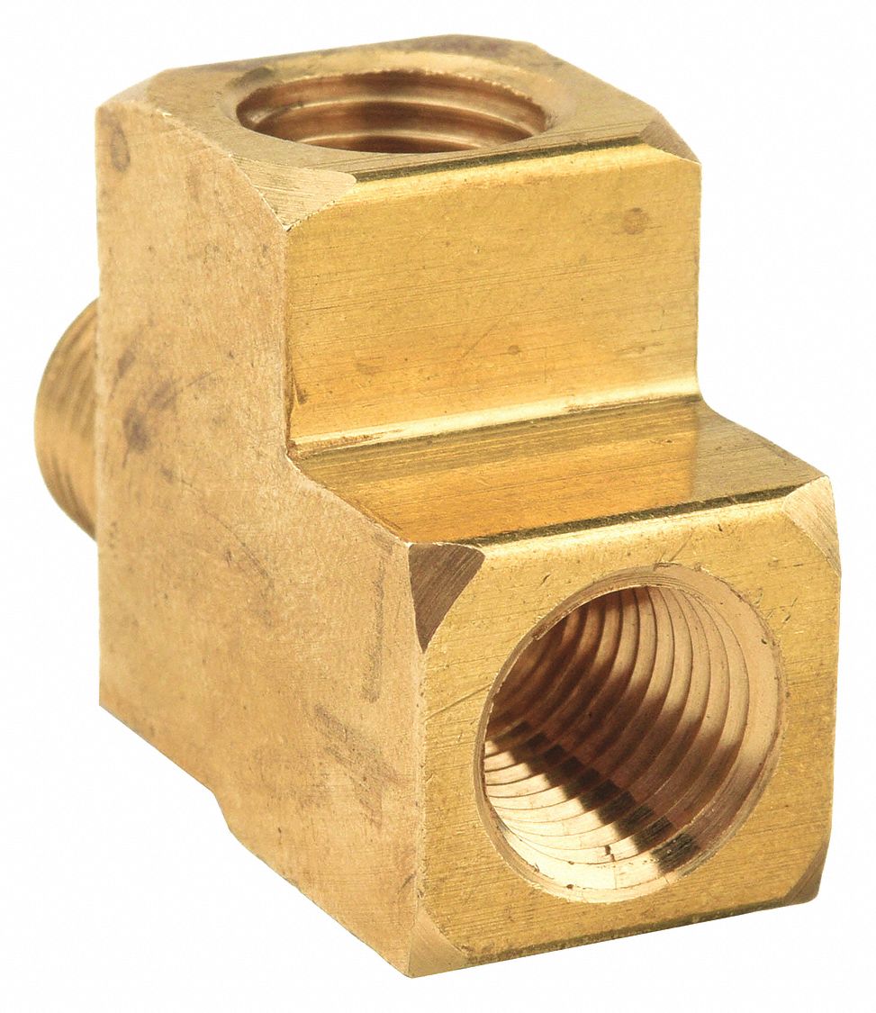 Brass, 1/2 in x 1/2 in x 1/2 in Fitting Pipe Size, Extruded Street Tee ...