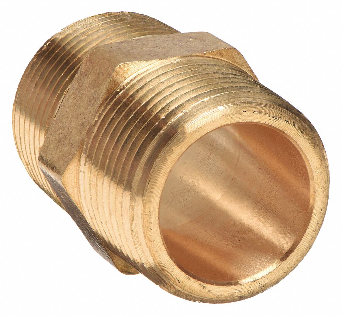 Brass, 3/4 in x 3/4 in Fitting Pipe Size, Hex Nipple - 46M439|706122-12 ...