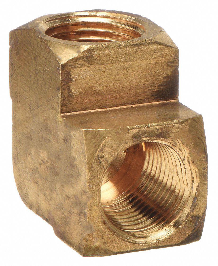 Brass, 3/8 in x 3/8 in Fitting Pipe Size, 90° Extruded Female Elbow - 46M511|706100-06 - Grainger