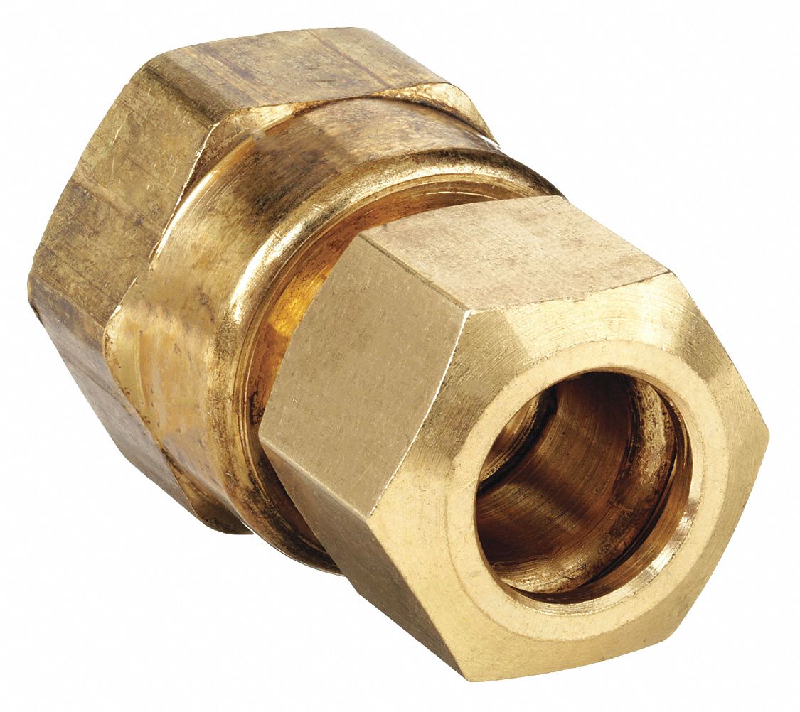 3/8 in OD x 3/8 in Pipe Fitting Size, Brass, Compression Fitting ...