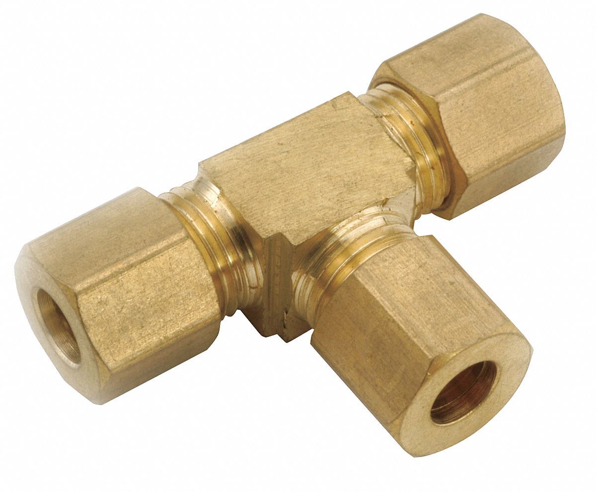 7/8 in OD x 7/8 in OD x 7/8 in OD Fitting Size, Brass, Compression Tee ...
