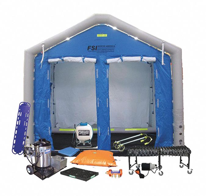 FSI, 3 Stations, 9 ft x 13 ft x 20 ft, Decontamination Shower - 46MN66 ...