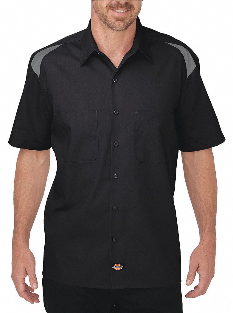 Short Sleeve Shirt,Black Smoke,L - Grainger