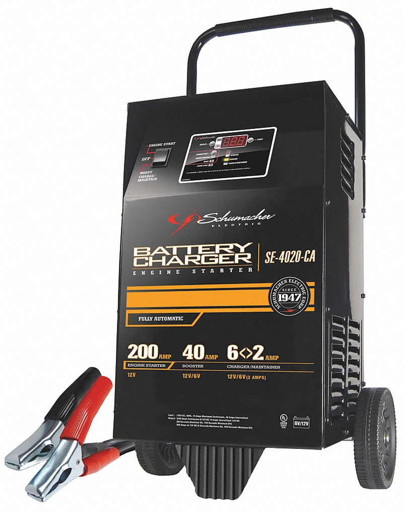 Battery Charger, Wheeled, Automatic, For Battery Voltage 6, 12 - Grainger