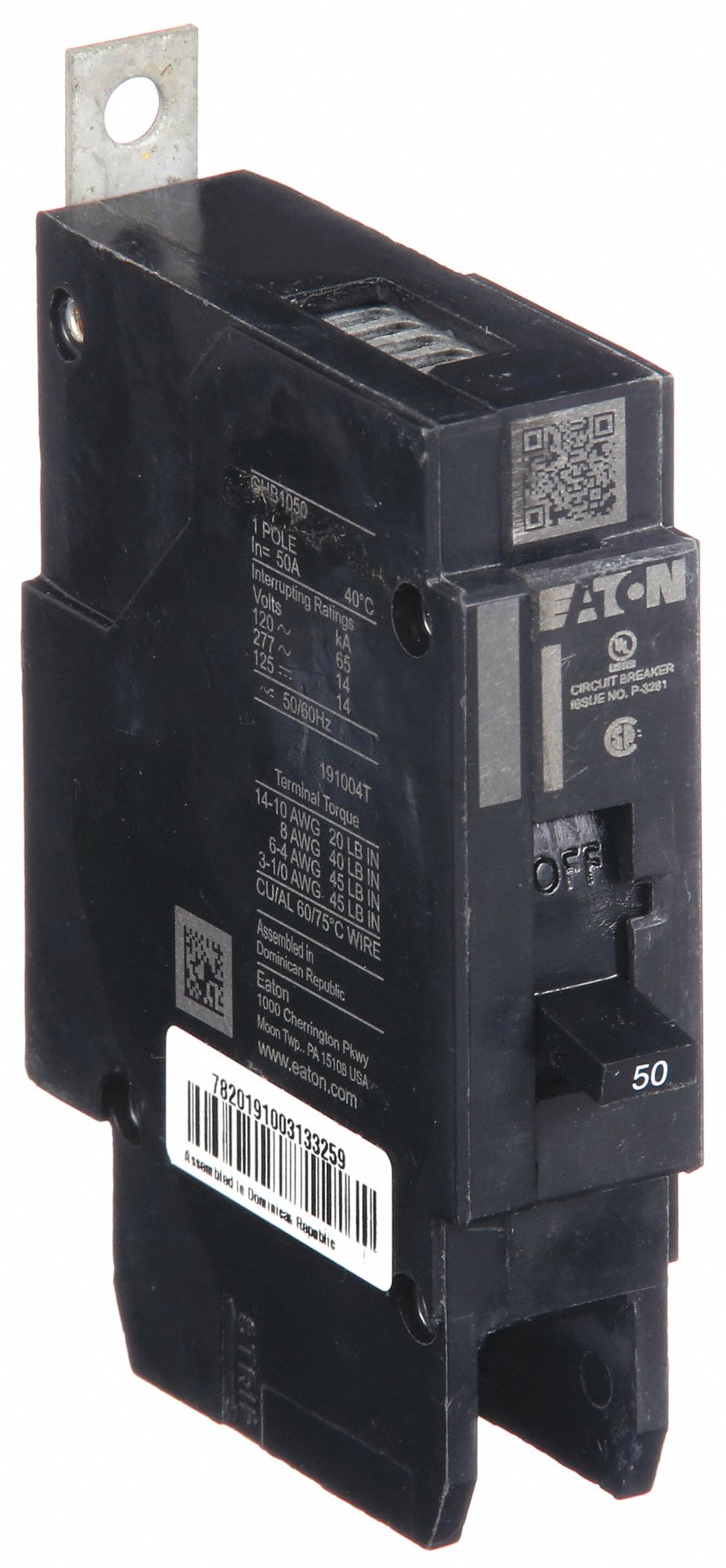 EATON, 50 A, 277V AC, Miniature Circuit Breaker - 46MX36|GHB1050 - Grainger