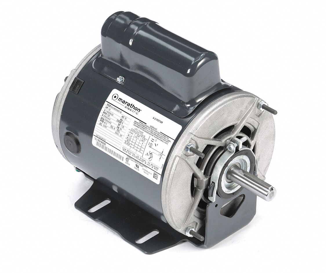 LEESON, Single Phase, 1/2 hp, General Purpose Motor - 46N385 ...