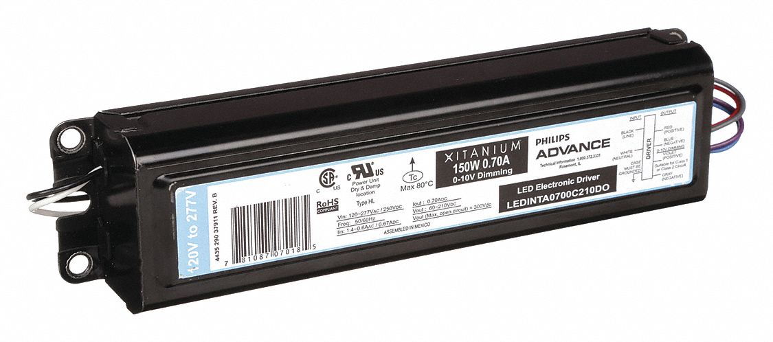 ADVANCE, Class 2, 150 W Max. Power Output, LED Driver - 46N413 ...