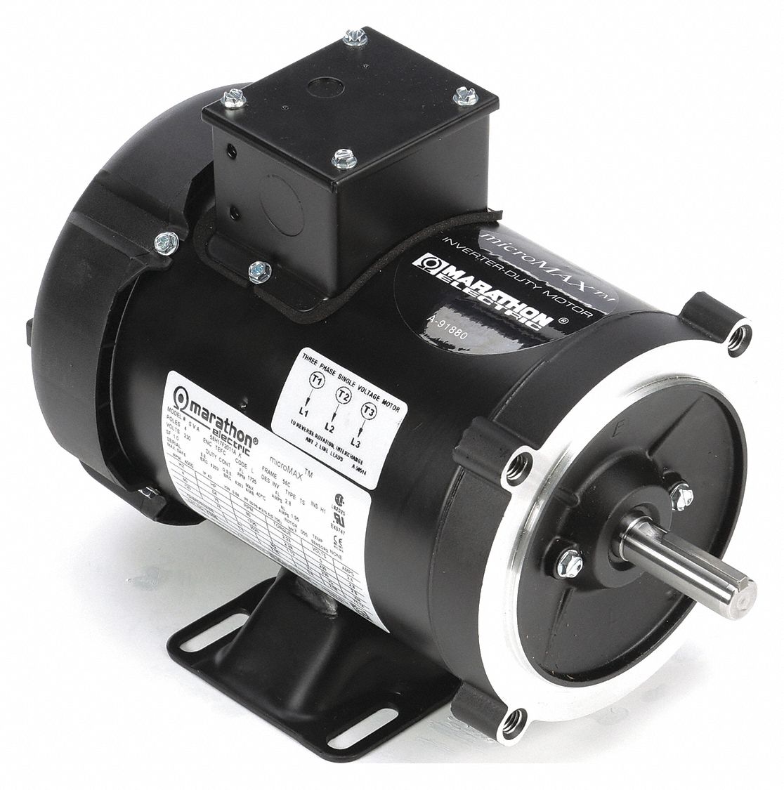 LEESON, Totally Enclosed Fan-Cooled, Rigid Base Mount, Vector Motor ...