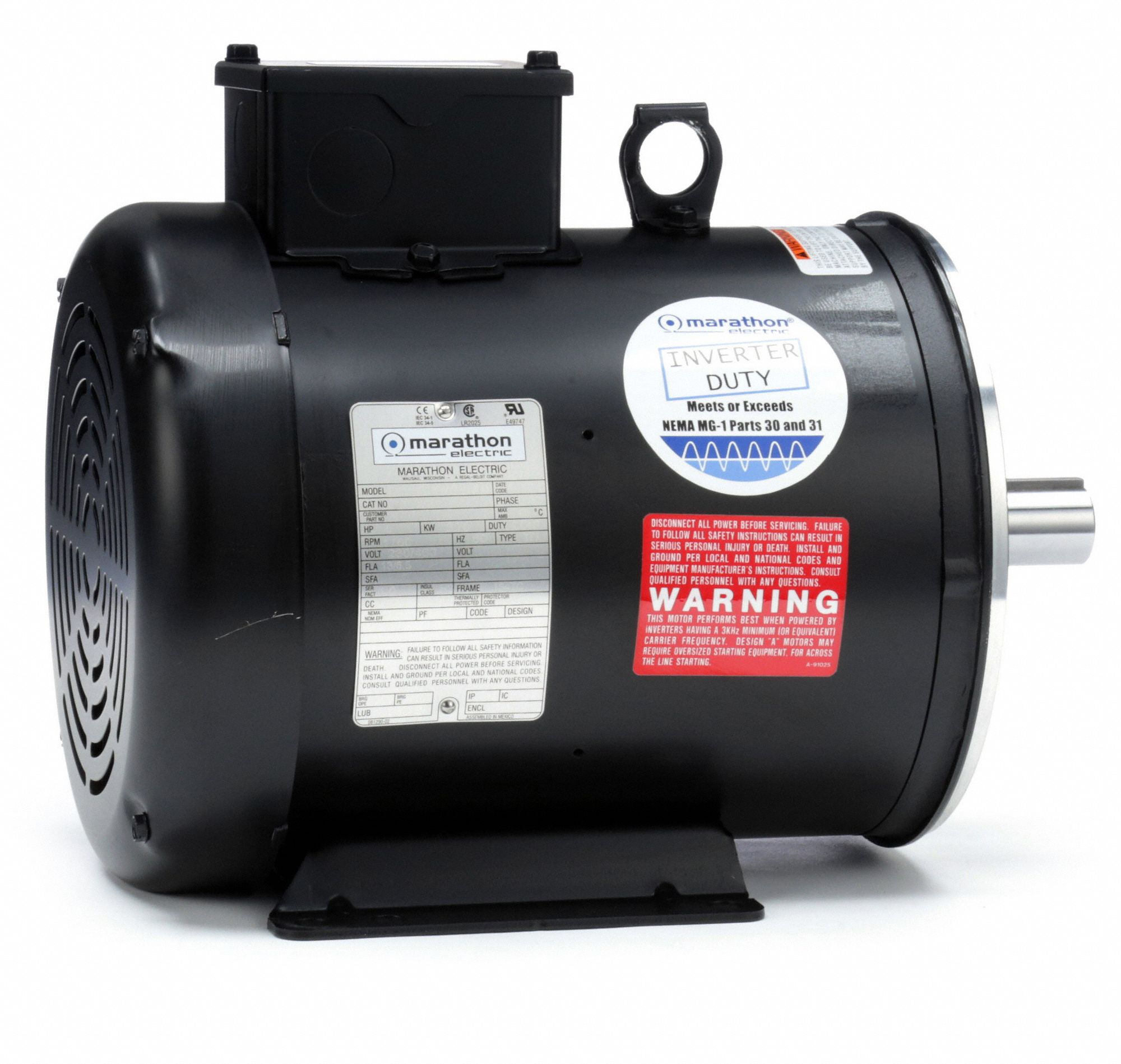 MARATHON MOTORS Vector Motor: Totally Enclosed Fan-Cooled, Rigid Base ...