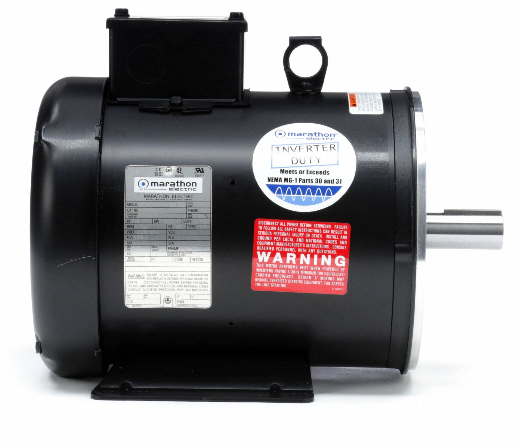 MARATHON MOTORS Vector Motor: Totally Enclosed Fan-Cooled, Rigid Base ...