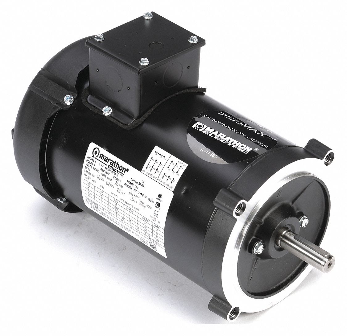 LEESON, Totally Enclosed Fan-Cooled, Face Mount, Vector Motor - 46N467 ...