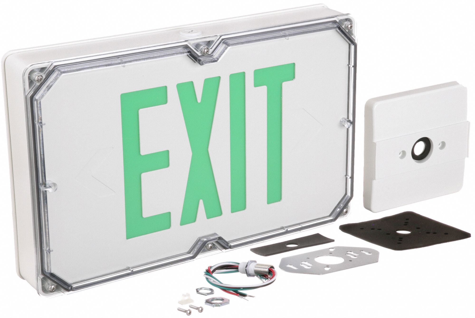 DUAL-LITE Exit Sign: Without Battery Backup, Green, 1 Faces, Aluminum ...