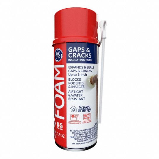 GE Insulating Spray Foam Sealant: 2 Components, 12 oz Size, Aerosol Can ...