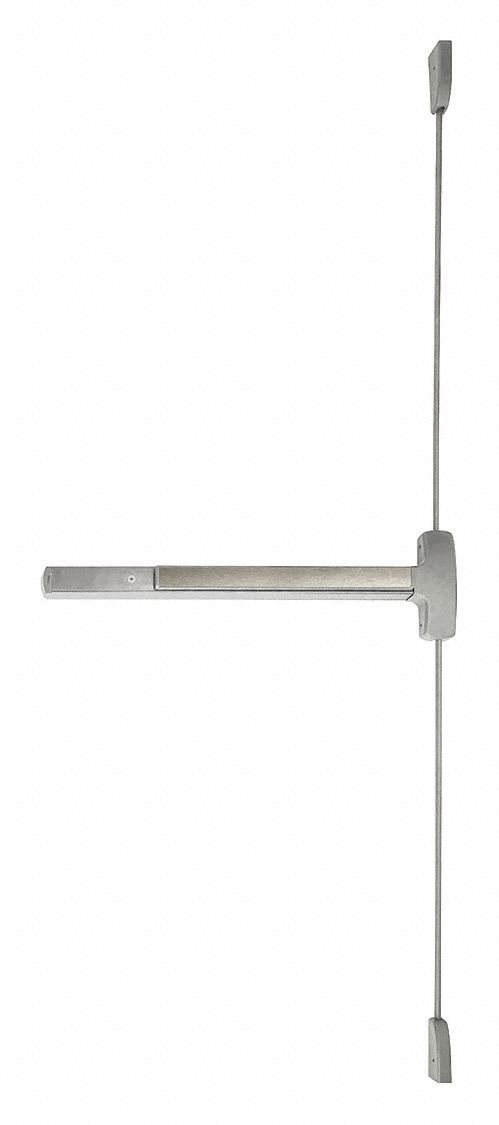 FALCON EXITS, 4 ft Max Door Wd, Stainless Steel, Surface Vertical Rod ...