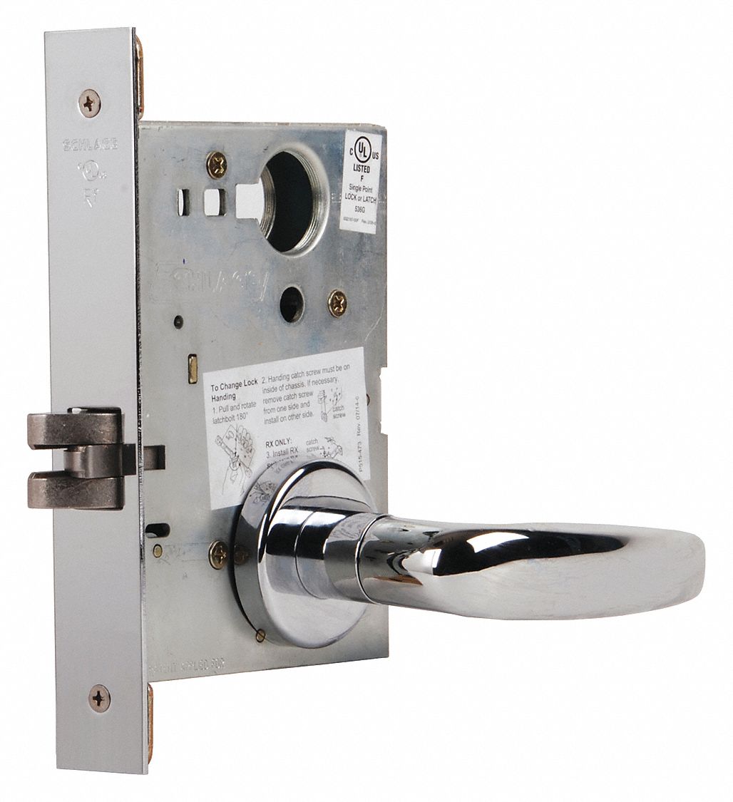 SCHLAGE, Passage Lever Locksets, Chrome, Door Lockset - 46TN27|L9010 ...