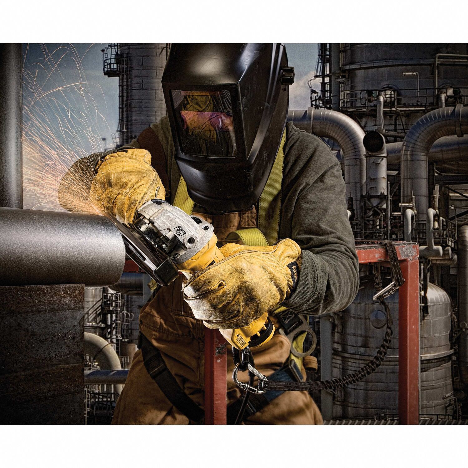 DEWALT Angle Grinder: 11 A, 11,000 RPM Max. Speed, Paddle, Adj Guard ...