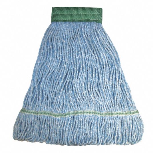 Quick Change Cotton String Wet Mop Head, Blue - Grainger