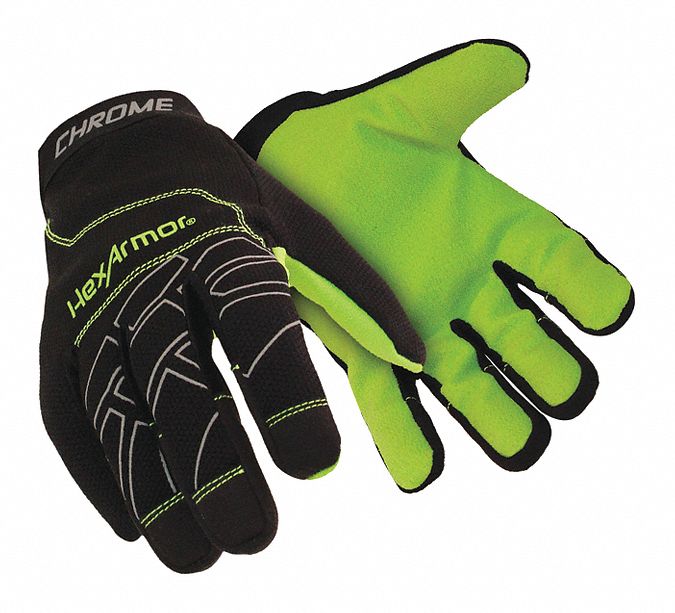 HEXARMOR Mechanics Gloves: S ( 7 ), Mechanics Glove, Synthetic Leather with TPX Grip, Full, 1 PR ...