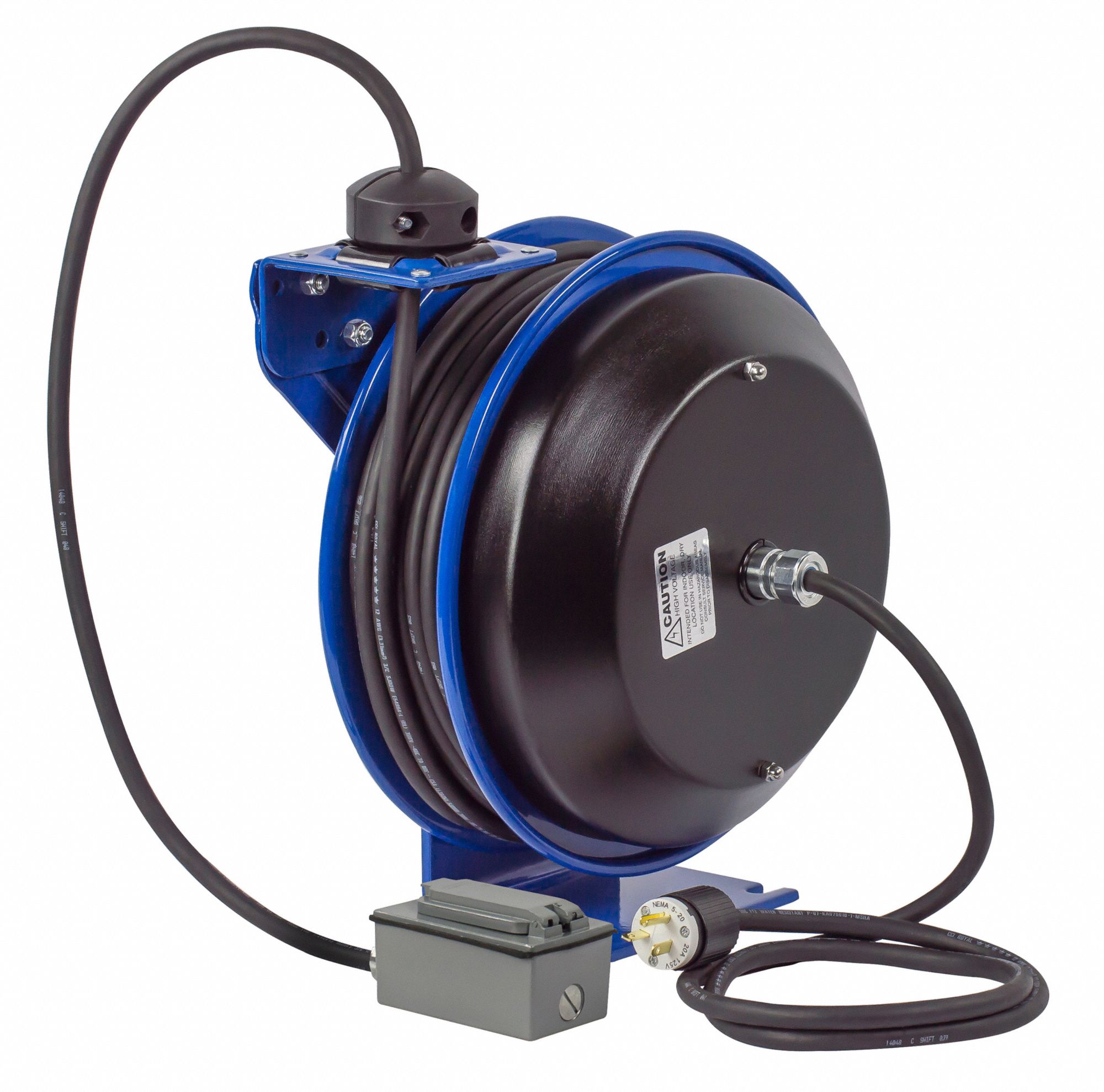 COXREELS Retractable Cord Reel, 120V AC, Duplex GFCI Box Receptacle, 50 ...