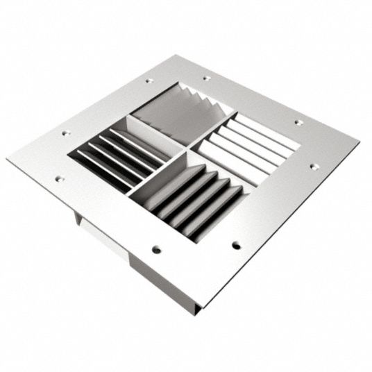 PRICE Risk Resistant Ceiling Diffuser: Steel, 4-Way, White, Powder ...