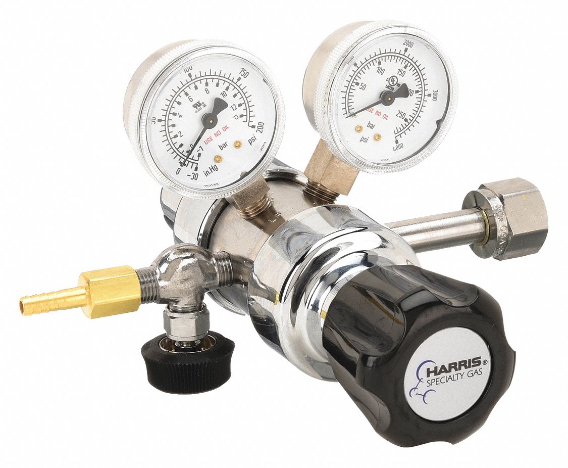 HARRIS, Two Stage, CGA 320 Inlet, Specialty Gas Regulator - 46Z492 ...