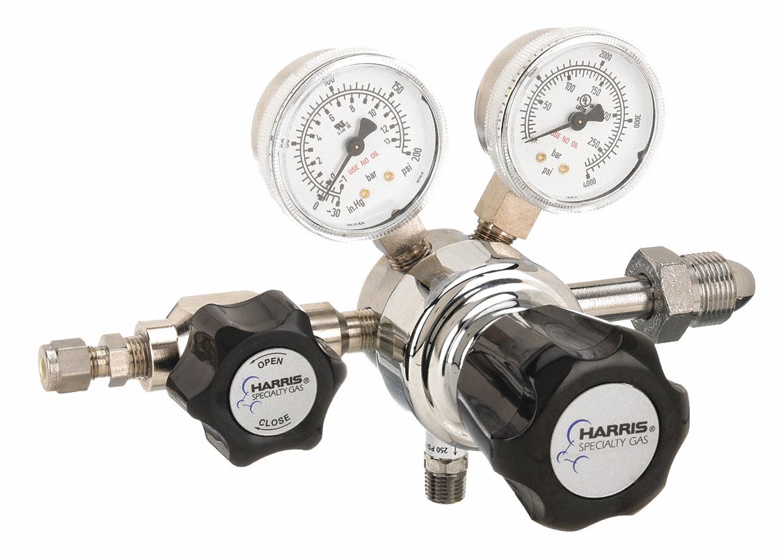HARRIS, Single Stage, CGA 580 Inlet, High Purity Gas Regulator - 46Z520 ...