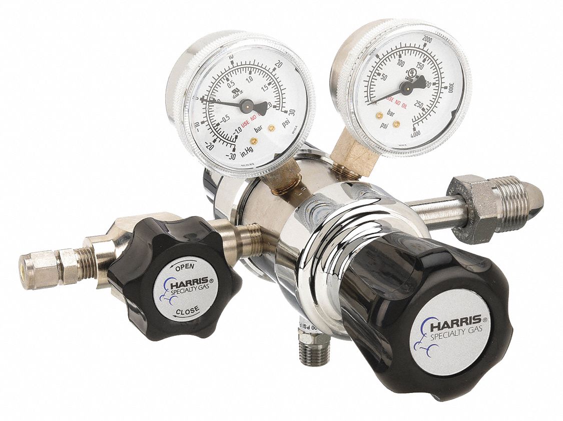 HARRIS, Two Stage, CGA 580 Inlet, High Purity Gas Regulator - 46Z533 ...