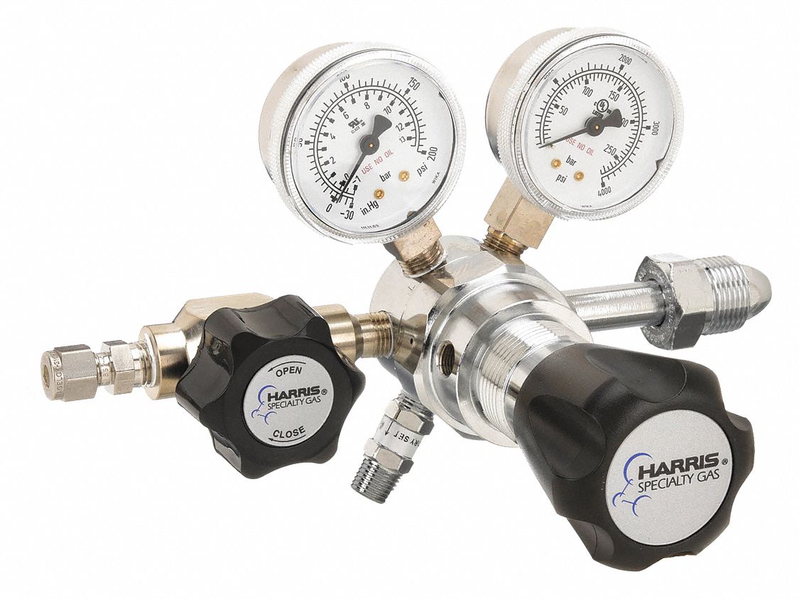 HARRIS, Single Stage, CGA 580 Inlet, High Purity Gas Regulator - 46Z553 ...
