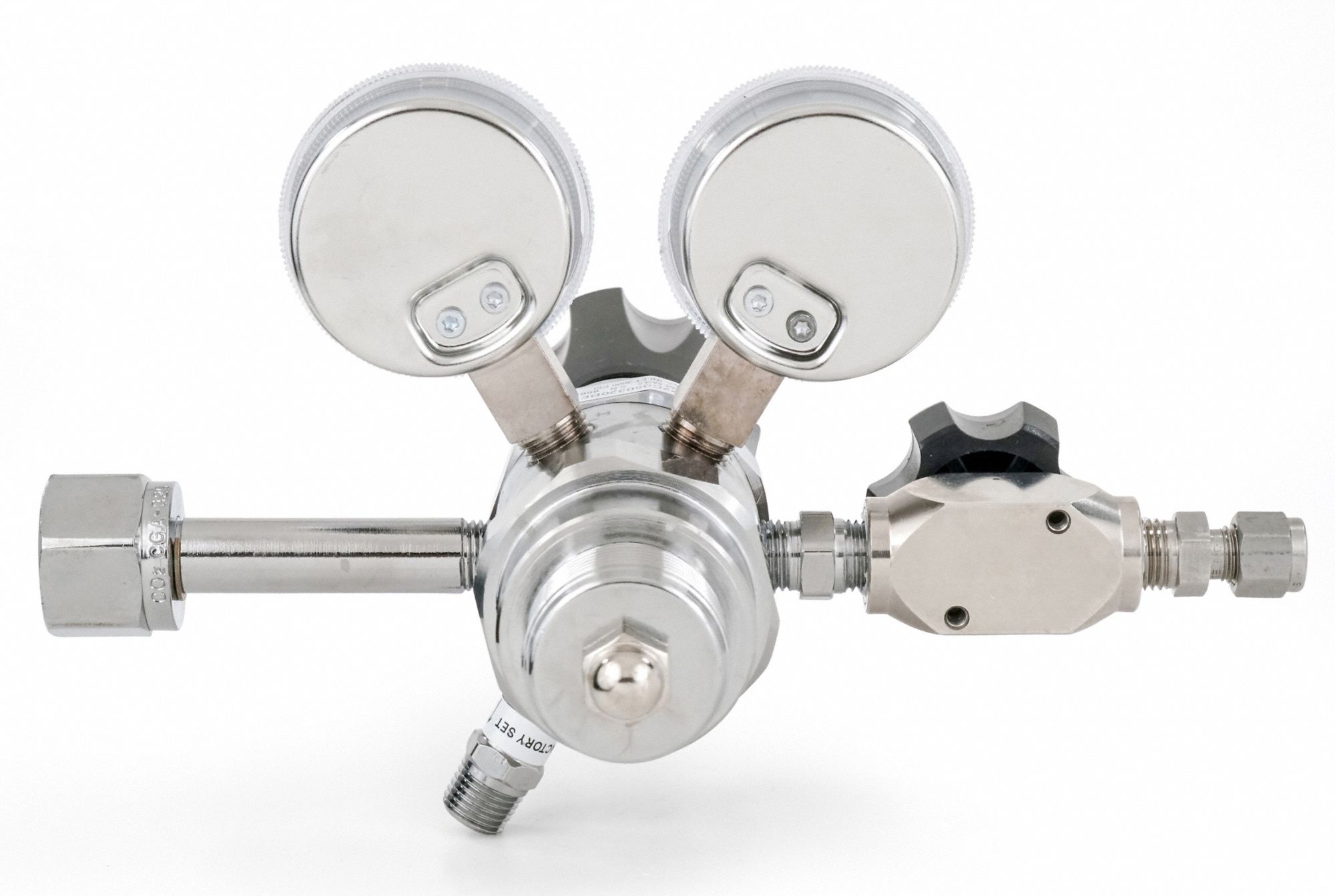 HARRIS High Purity Gas Regulator: Two Stage, CGA 320 Inlet, 1/4 in Tube ...