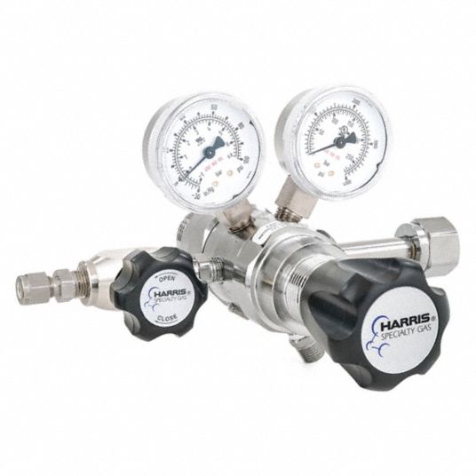 HARRIS, Two Stage, CGA 320 Inlet, High Purity Gas Regulator - 46Z558 ...