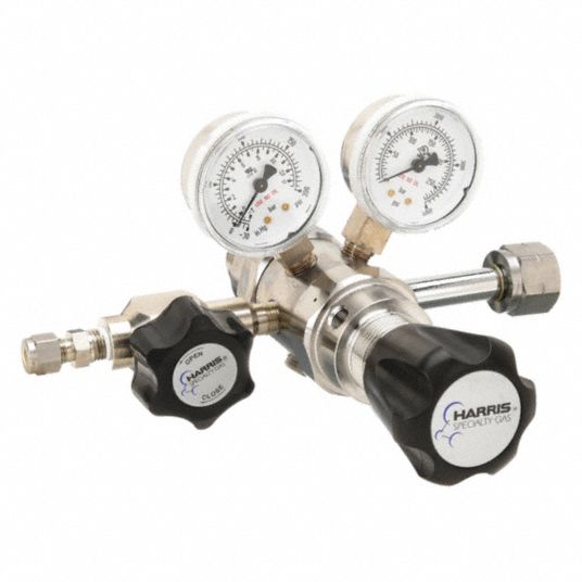 HARRIS, Two Stage, CGA 350 Inlet, High Purity Gas Regulator - 46Z568 ...