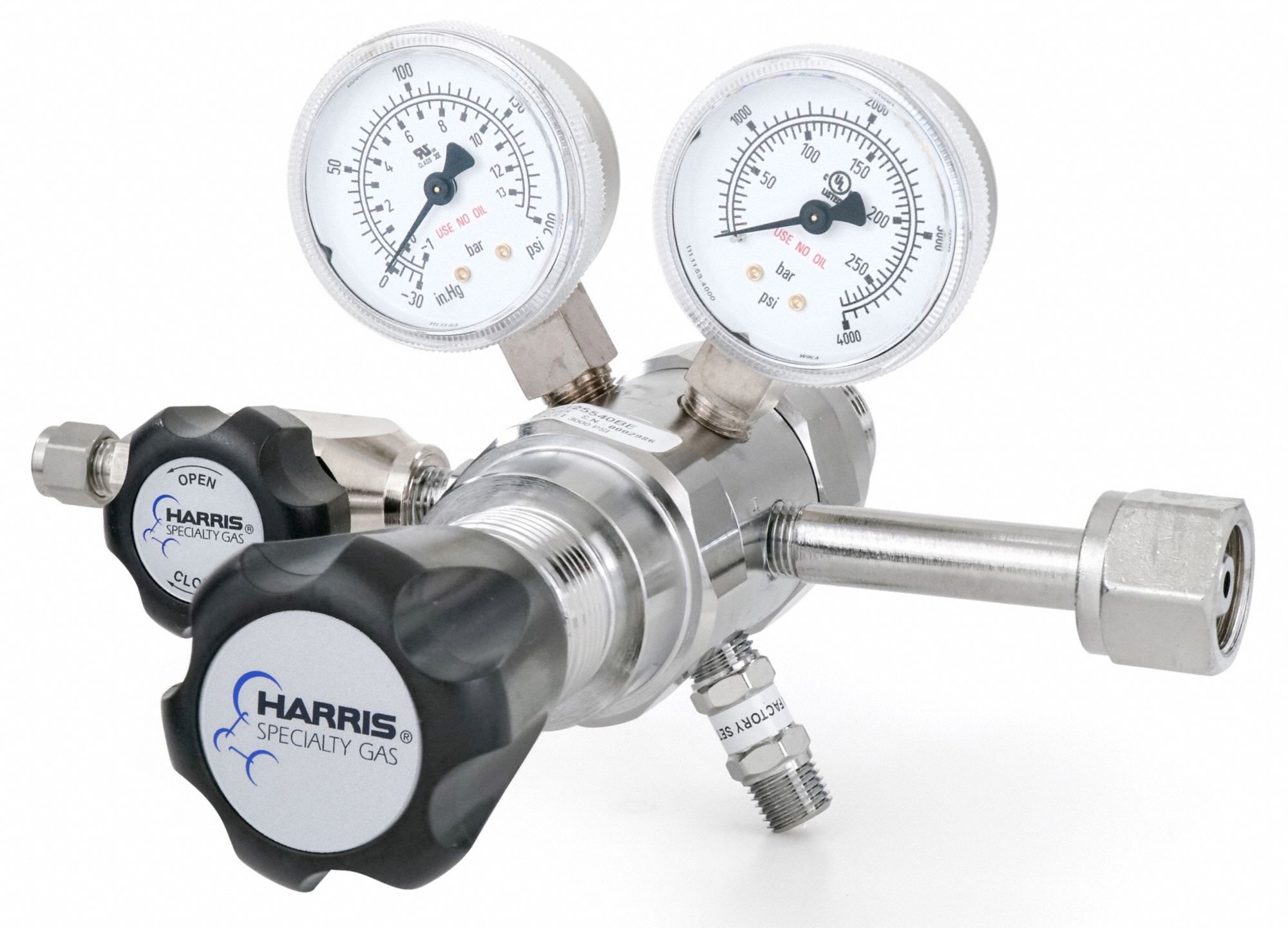 HARRIS Oxygen, Specialty Gas Lab Regulator, CGA-540, Two Stage, Chrome ...