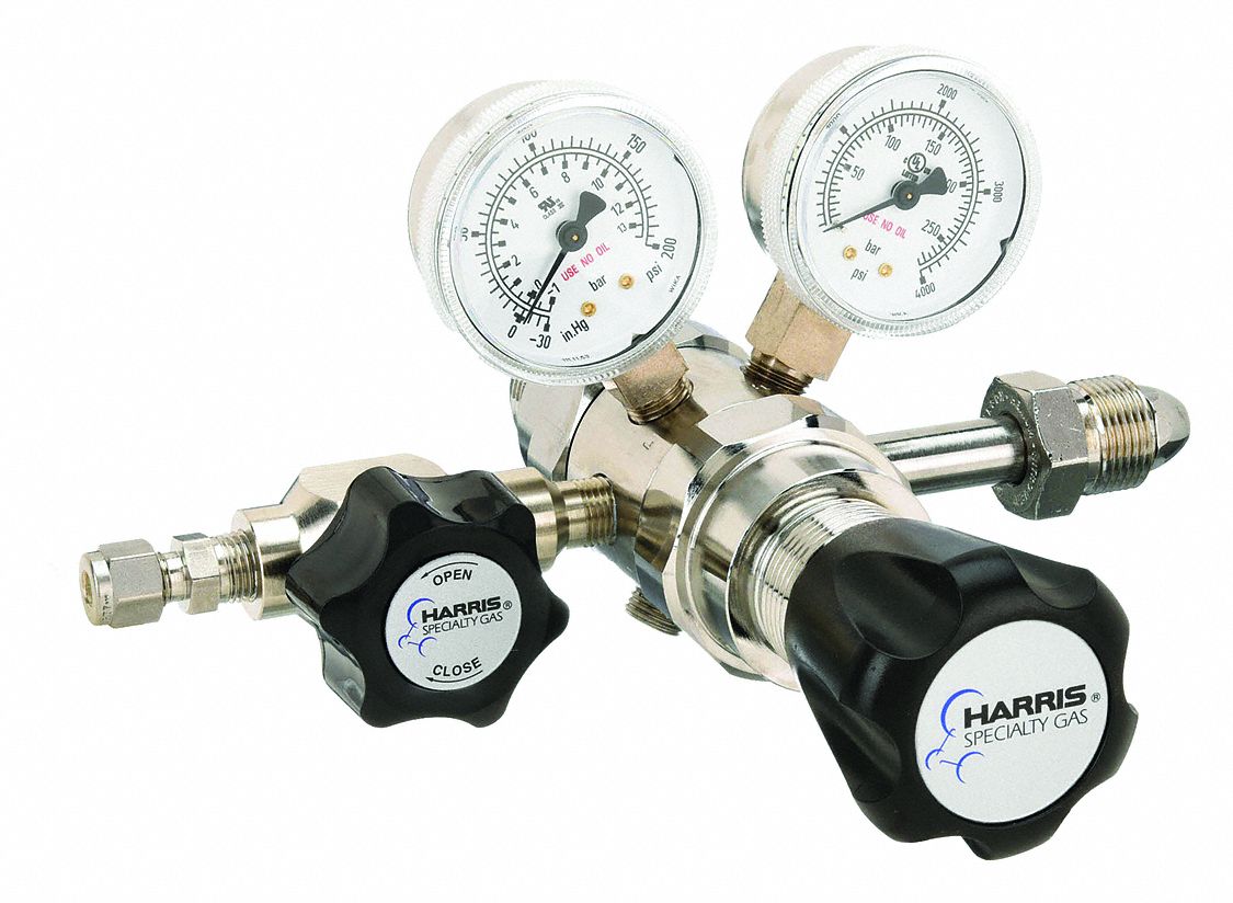 HARRIS, Two Stage, CGA 580 Inlet, High Purity Gas Regulator - 46Z574 ...