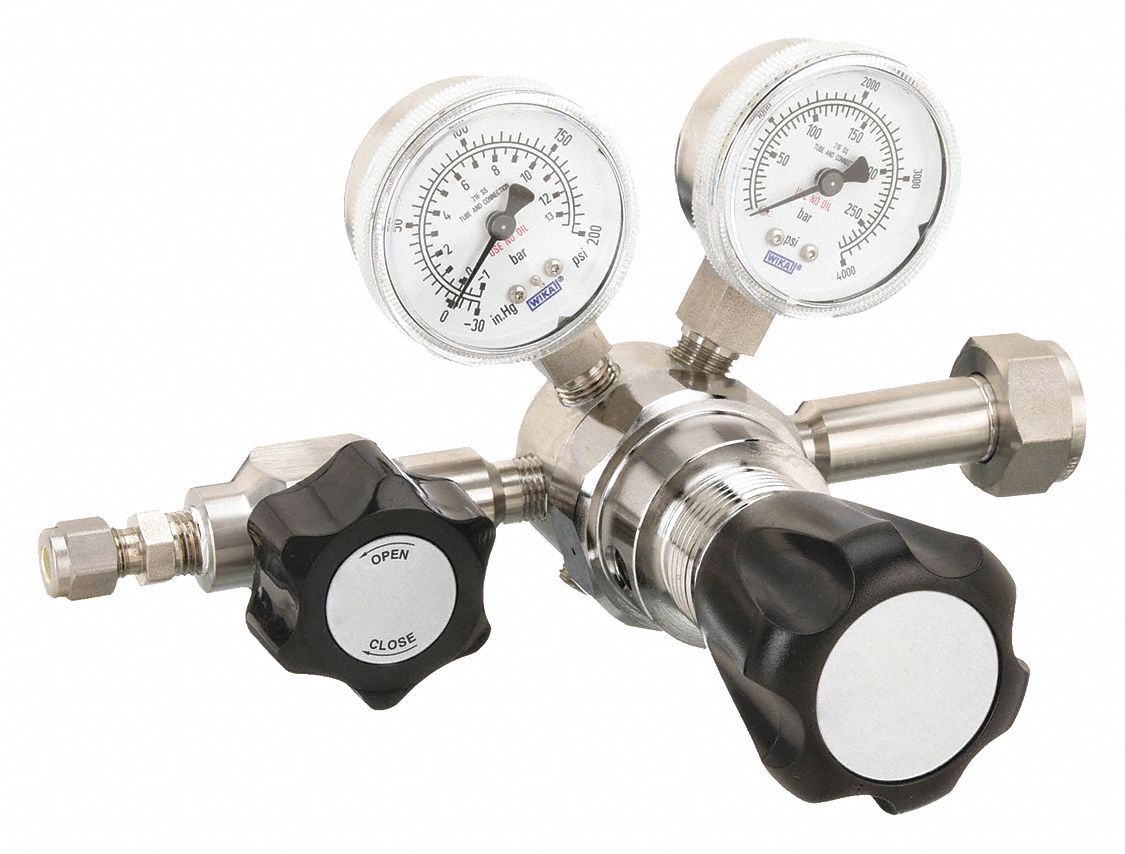 HARRIS, Single Stage, CGA 660 Inlet, High Purity Gas Regulator - 46Z581 ...