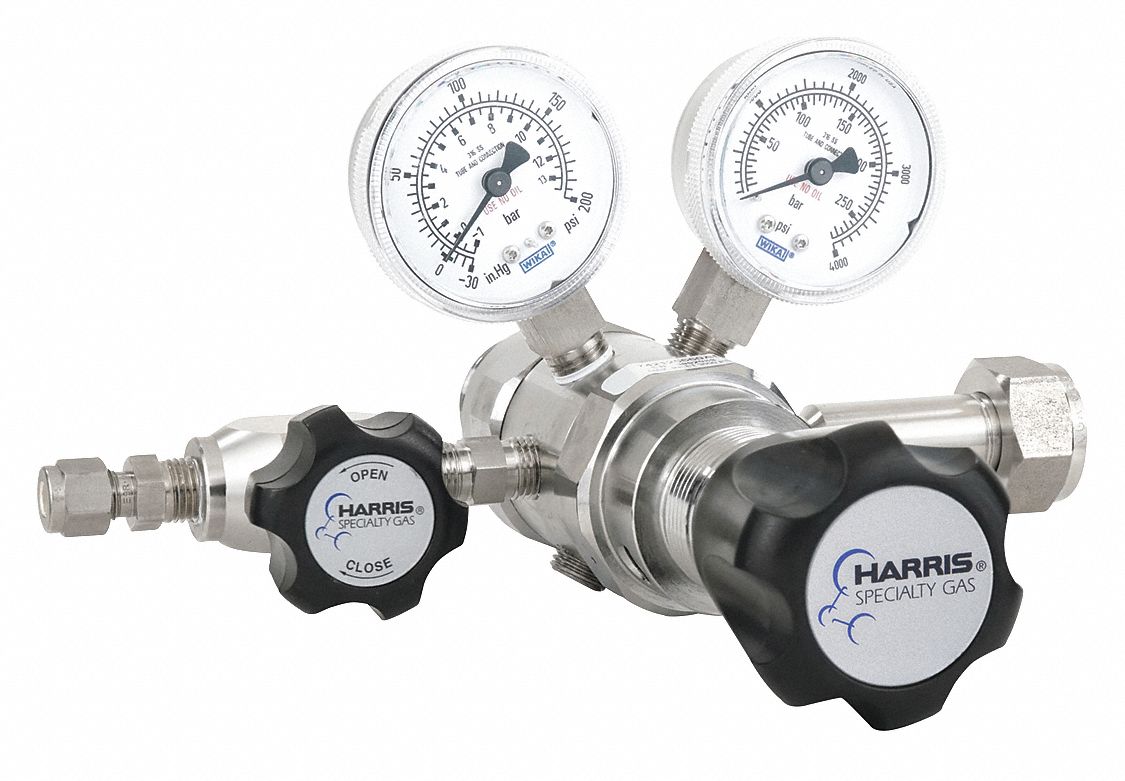 HARRIS, Two Stage, CGA 660 Inlet, High Purity Gas Regulator - 46Z585 ...