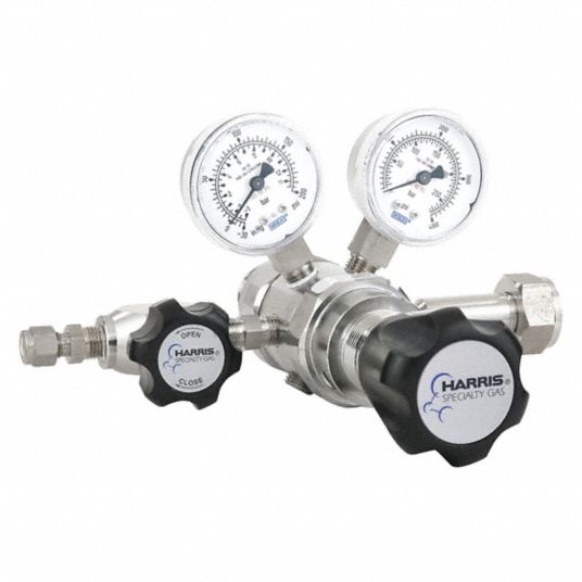 HARRIS, Two Stage, CGA 660 Inlet, High Purity Gas Regulator - 46Z585 ...