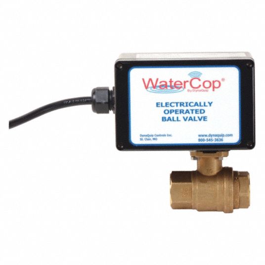 WATERCOP, 1 in, Brass, Electrically Actuated Two-Way Ball Valve ...