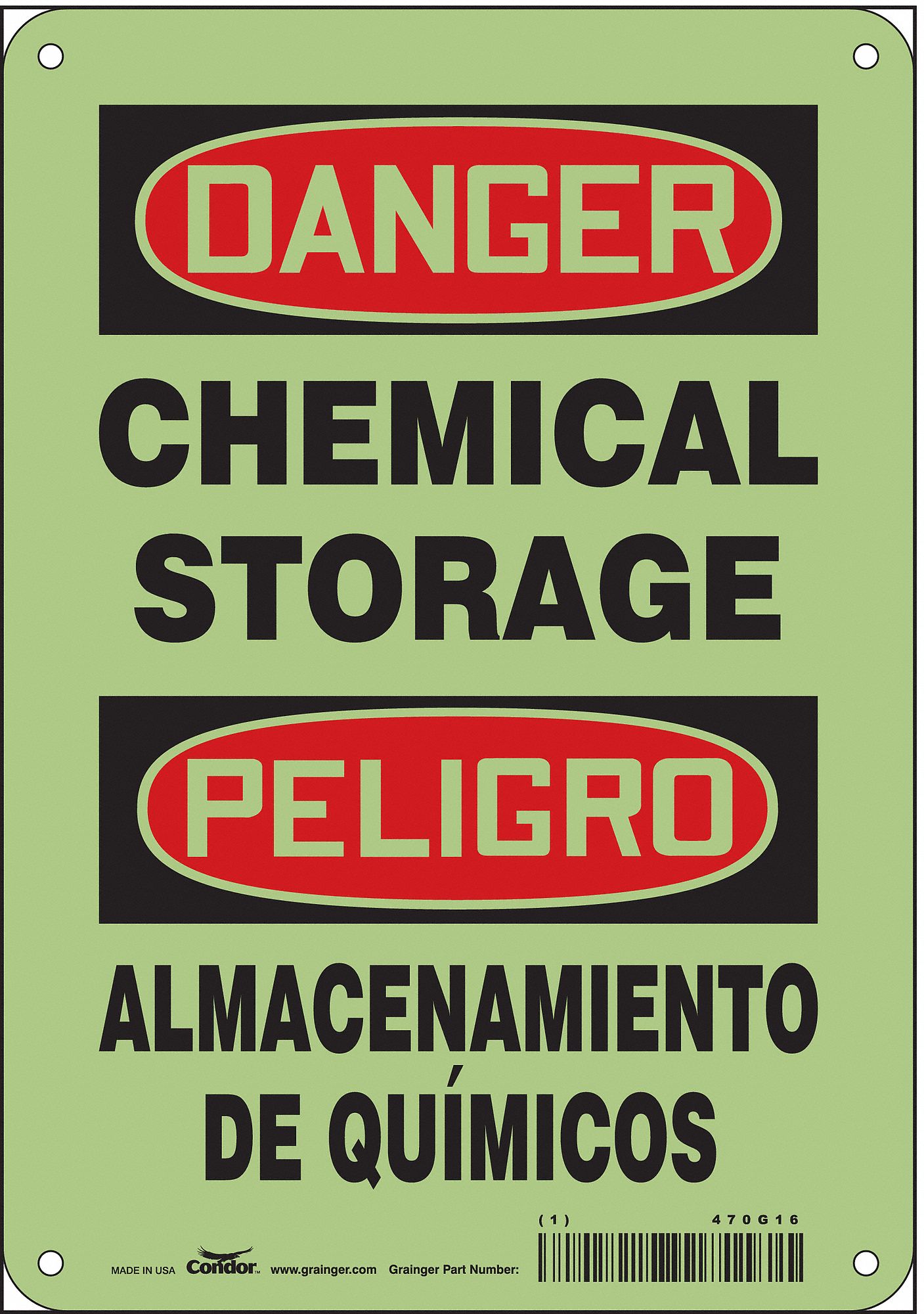 Polyethylene, Mounting Holes Sign Mounting, Safety Sign - 470G16|470G16 ...