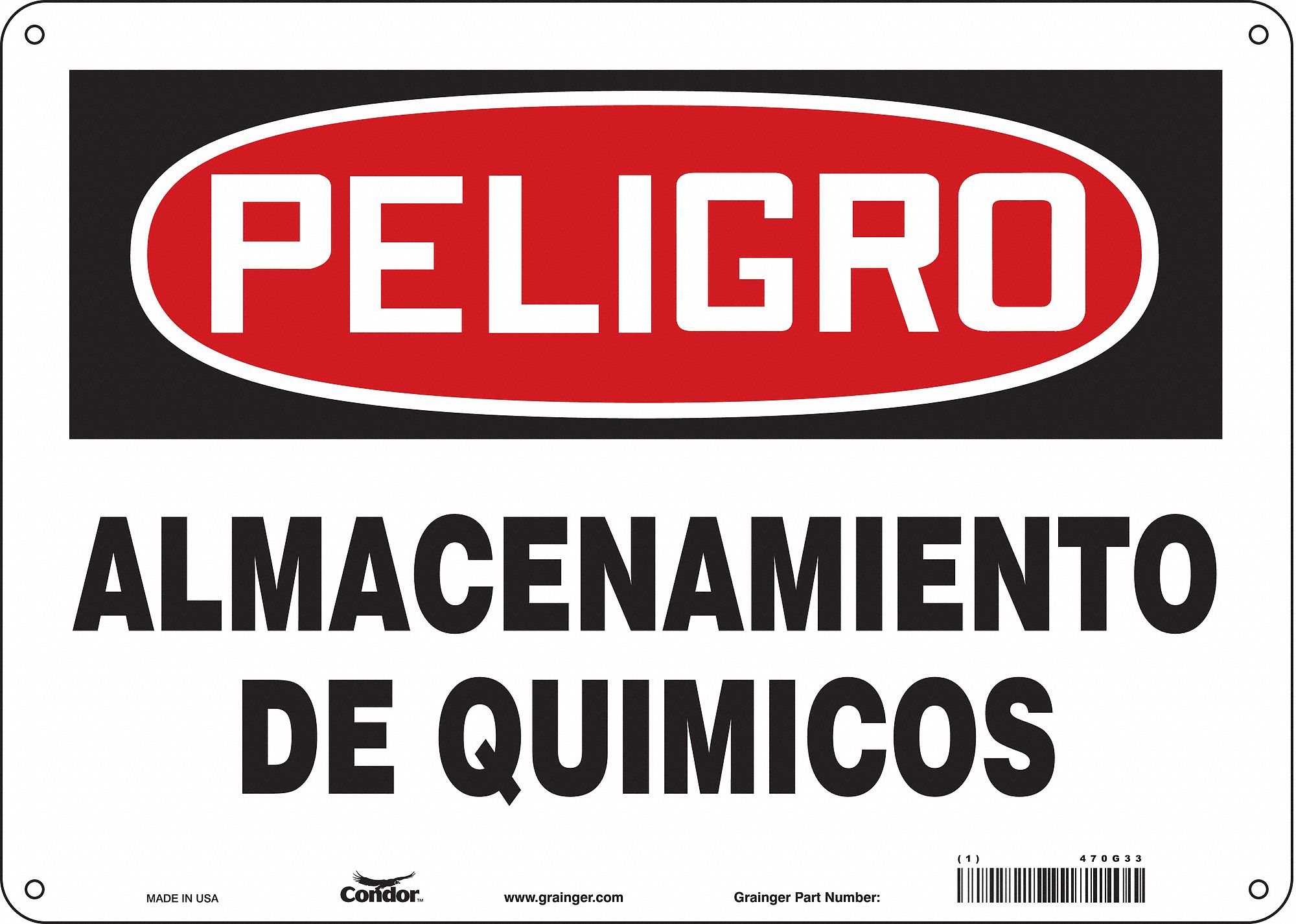 Polyethylene, Mounting Holes Sign Mounting, Safety Sign - 470G33|470G33 ...