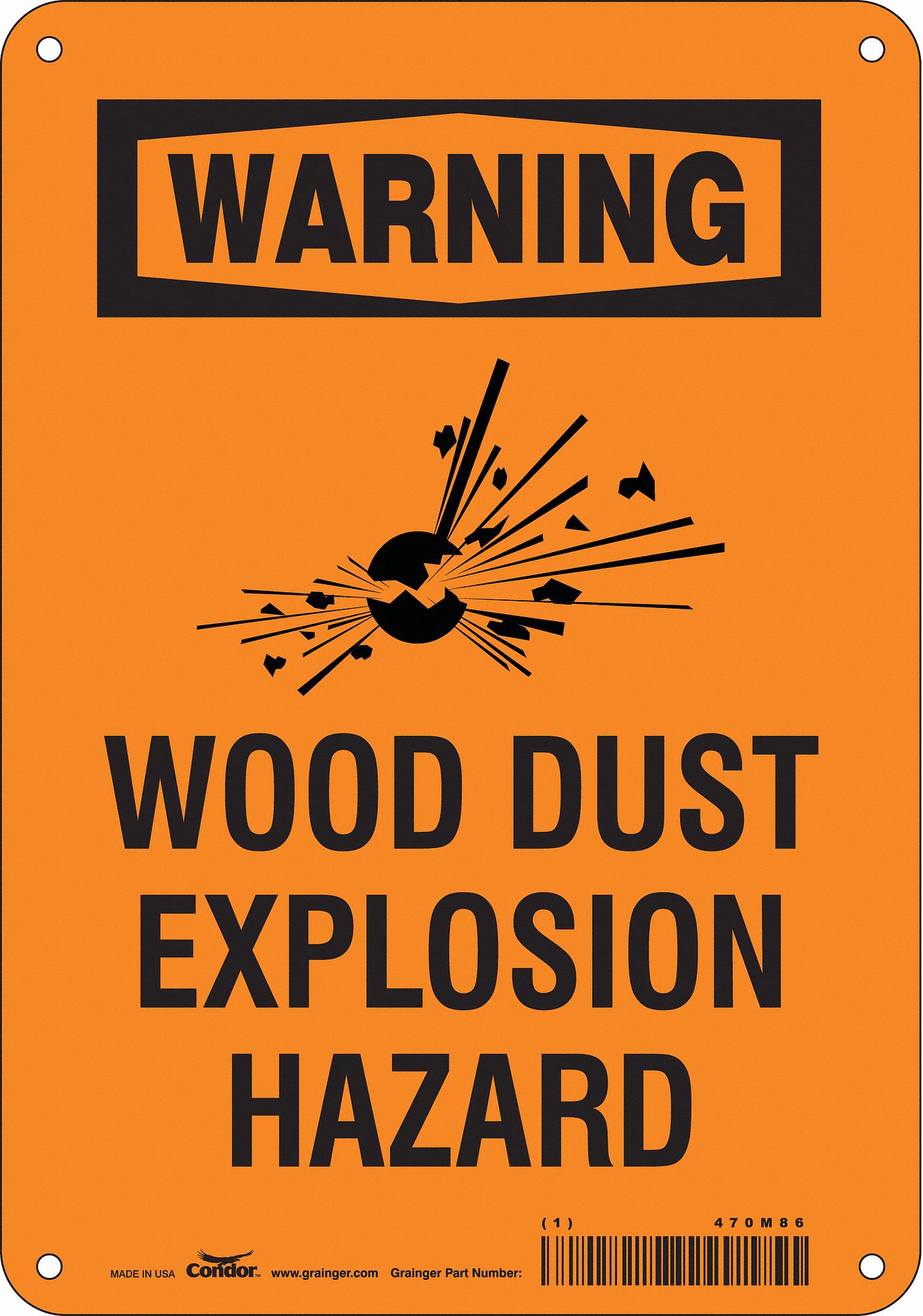 Aluminum, Mounting Holes Sign Mounting, Safety Sign - 470M86|470M86 ...