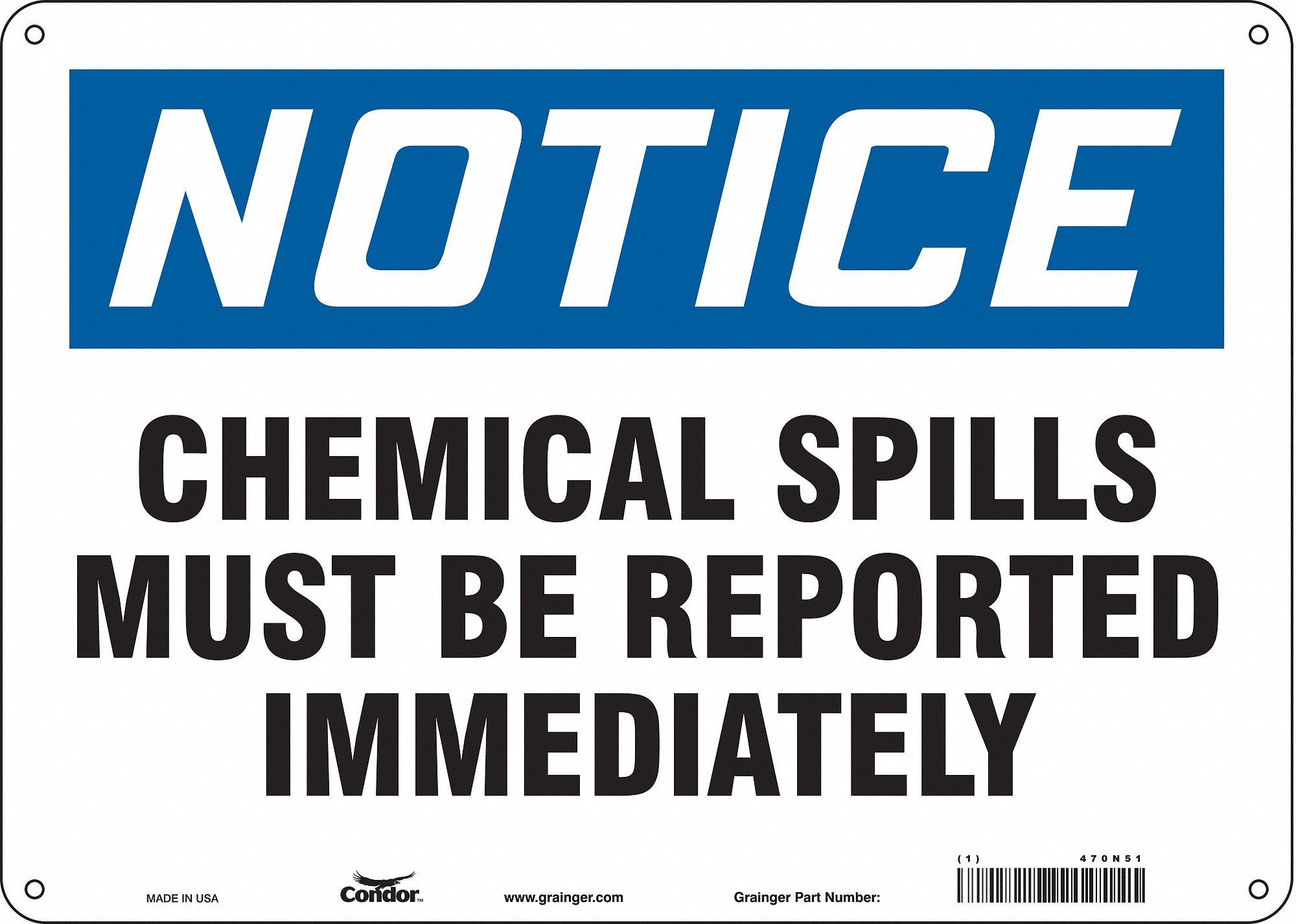 Polyethylene, Mounting Holes Sign Mounting, Safety Sign - 470N51|470N51 ...