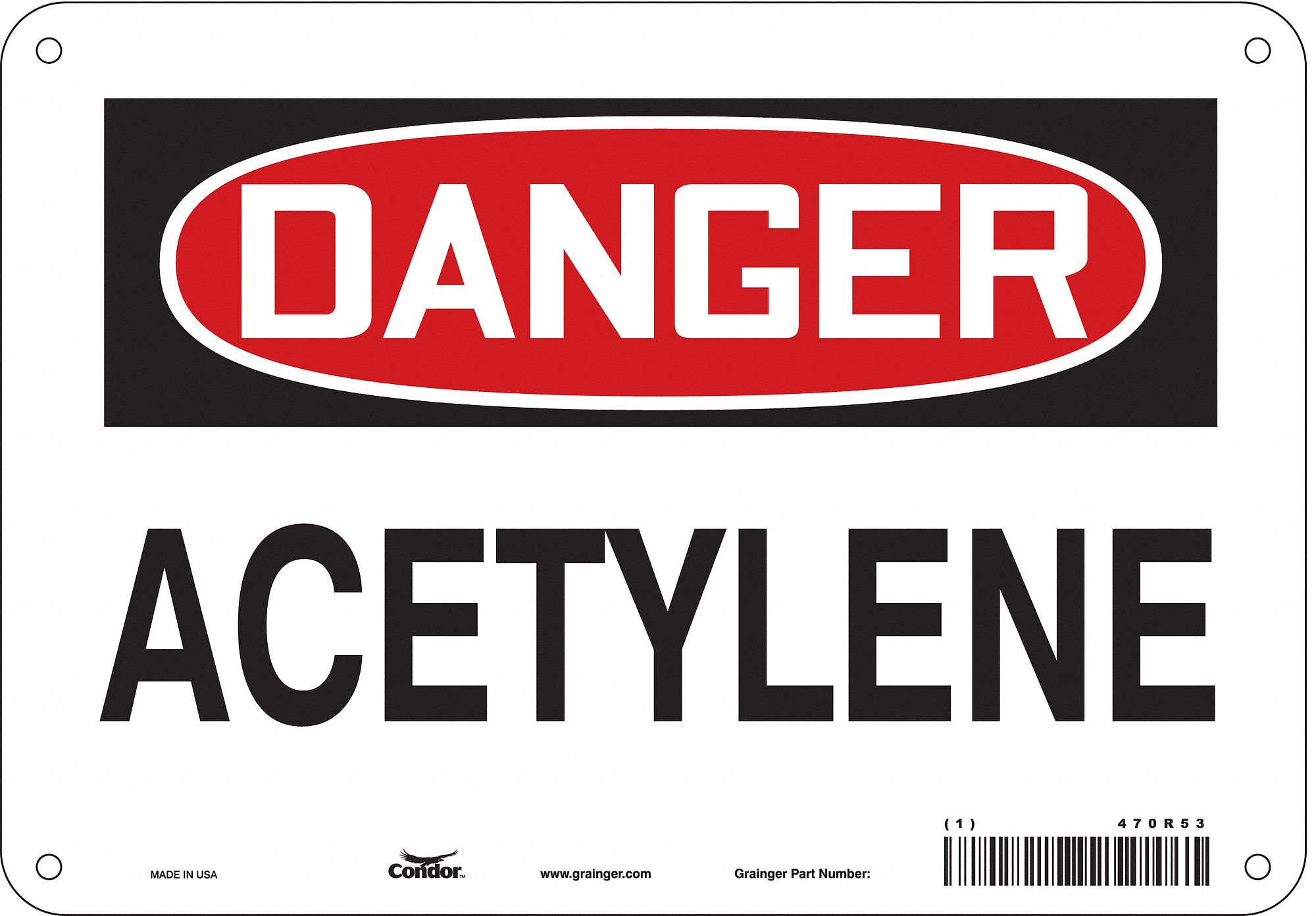 Polyethylene, Mounting Holes Sign Mounting, Safety Sign - 470R53|470R53 ...