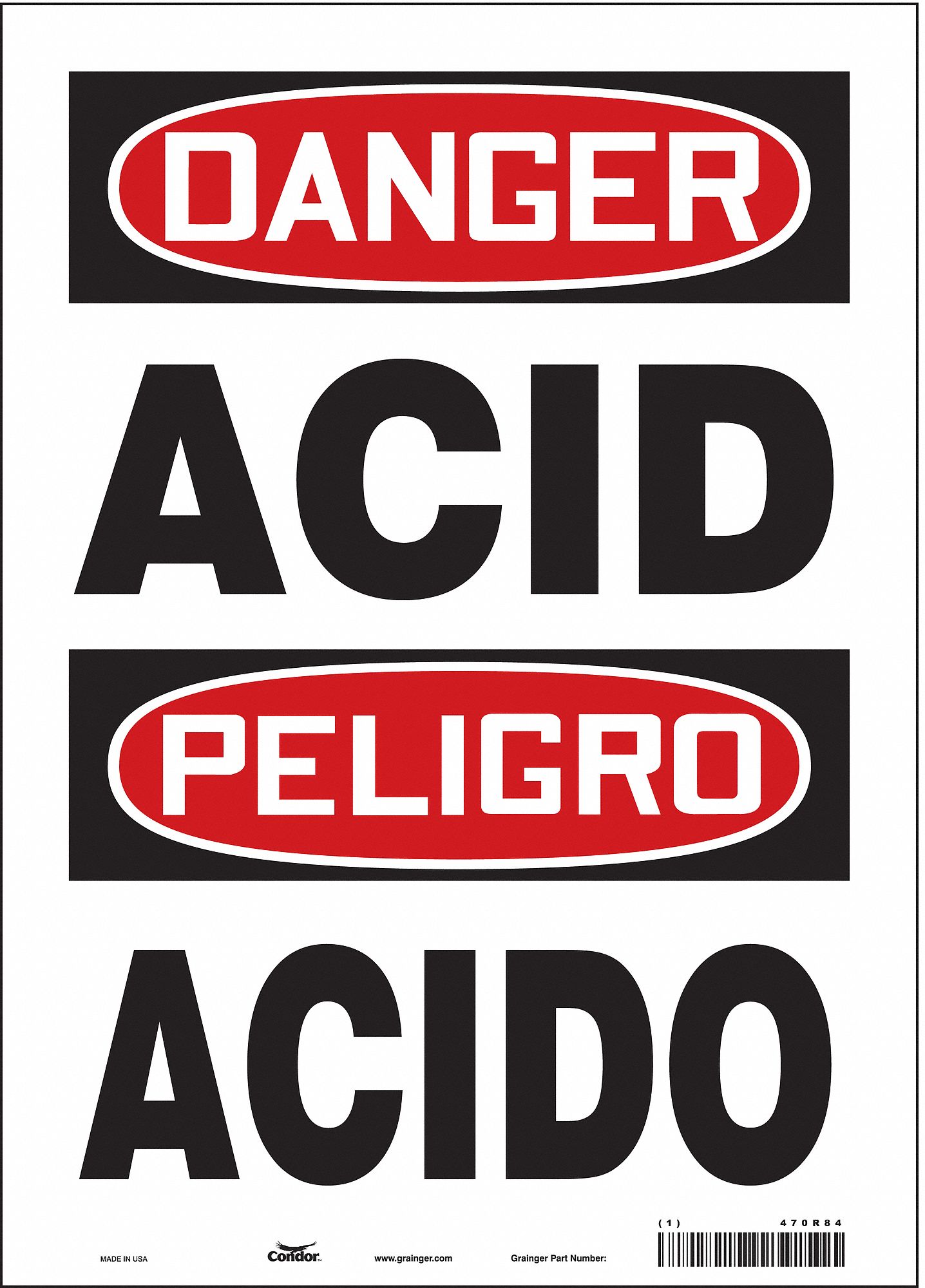 Vinyl, Adhesive Sign Mounting, Safety Sign - 470R84|470R84 - Grainger