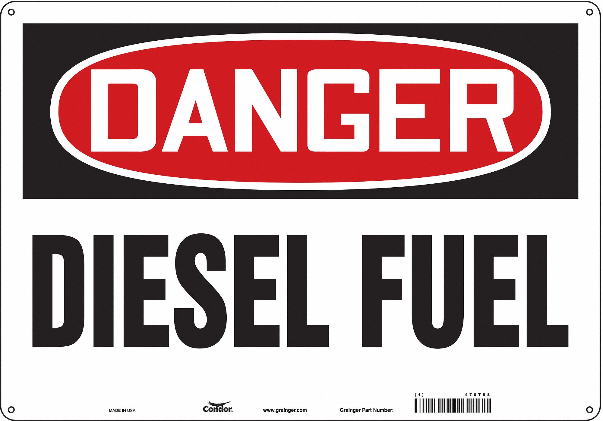 Polyethylene, Mounting Holes Sign Mounting, Safety Sign - 470T98|470T98 ...