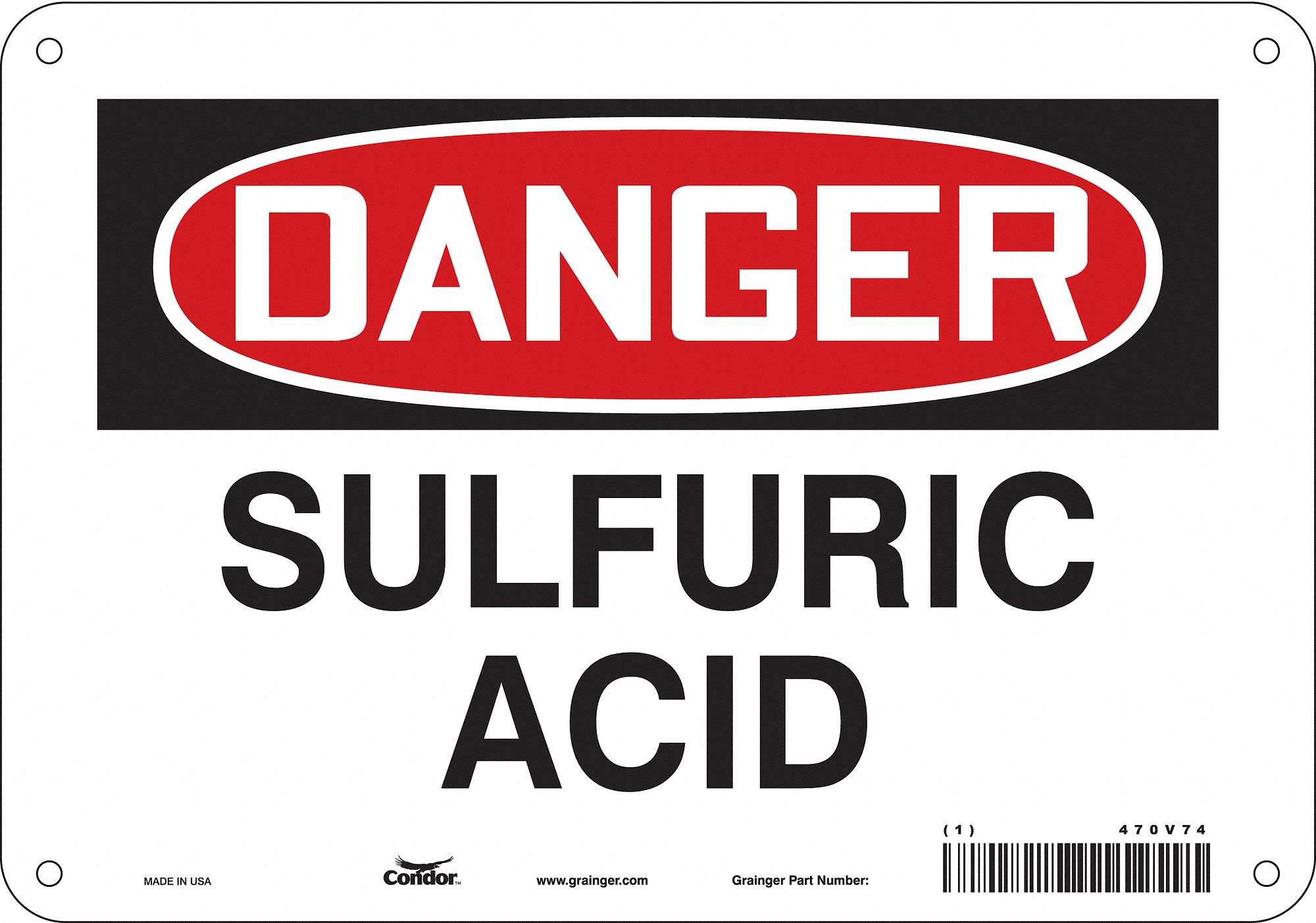 Aluminum, Mounting Holes Sign Mounting, Safety Sign - 470V74|470V74 ...