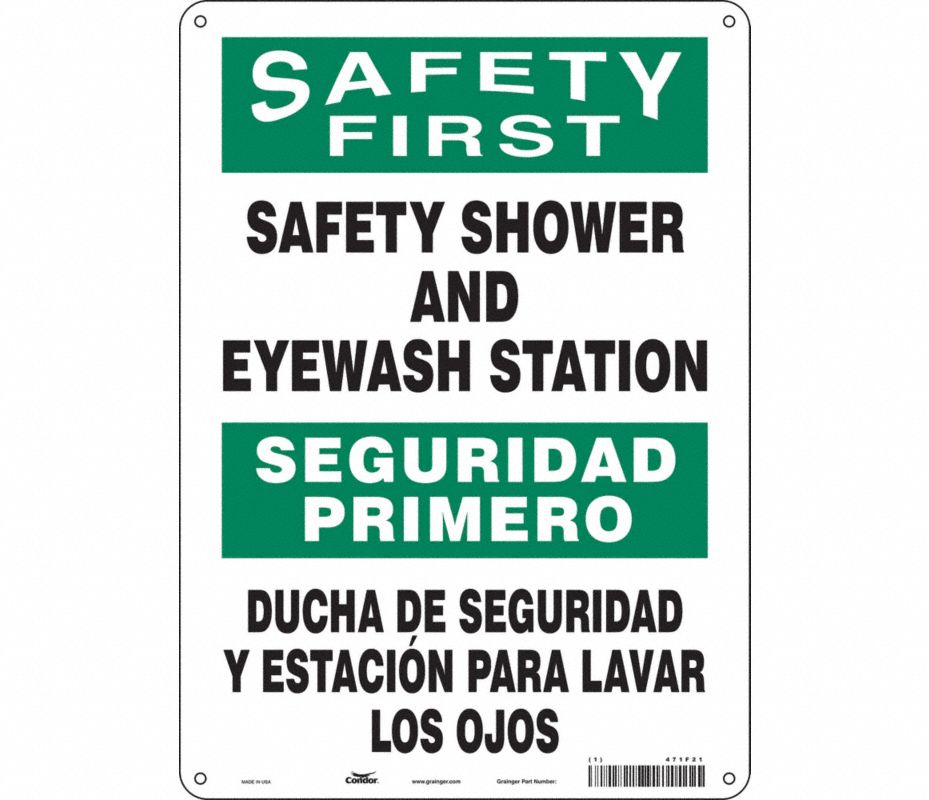 CONDOR Letrero de Seguridad, Encabezado: Safety First/Seguridad Primero ...