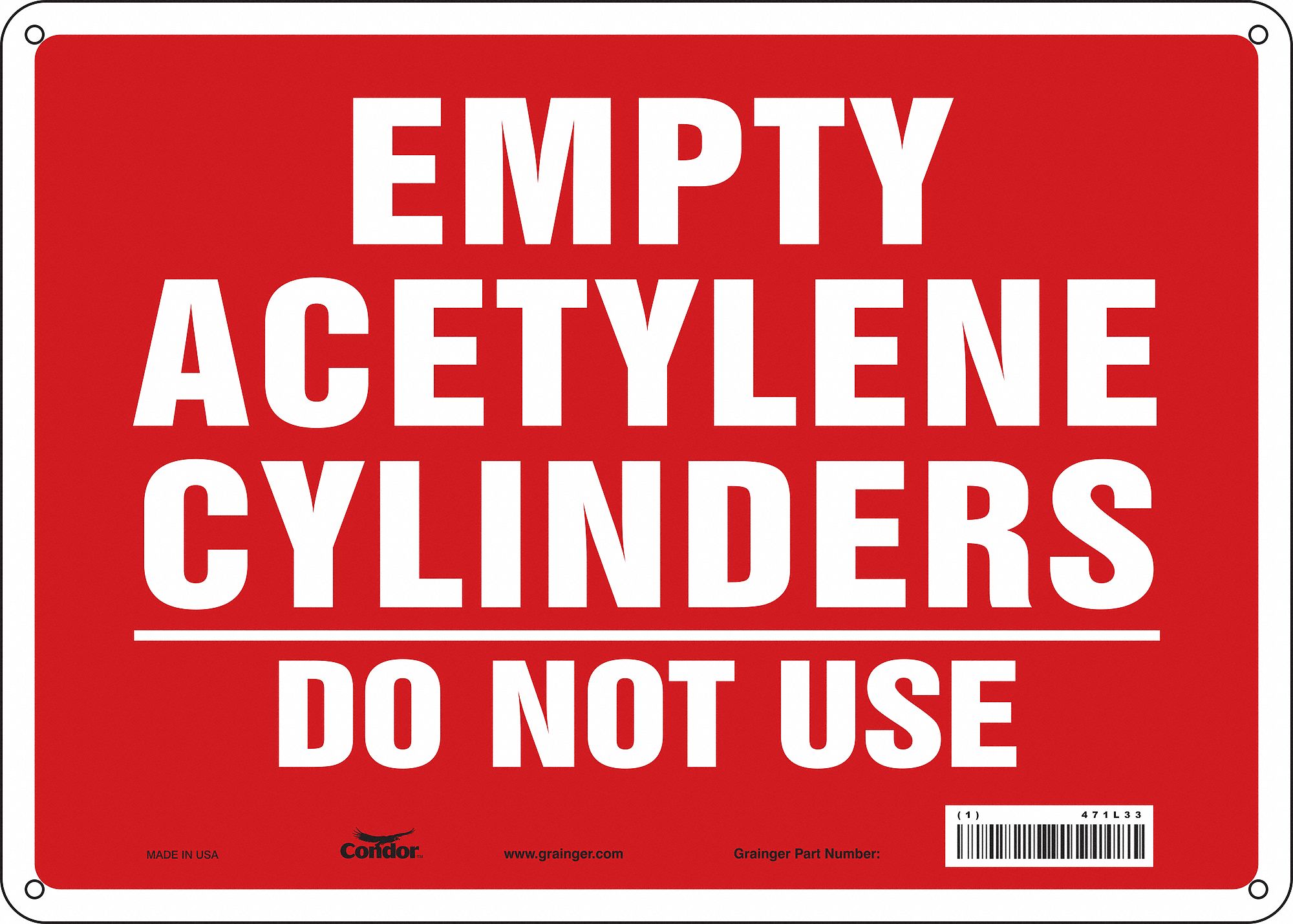 Polyethylene, Mounting Holes Sign Mounting, Safety Sign - 471L33|471L33 ...