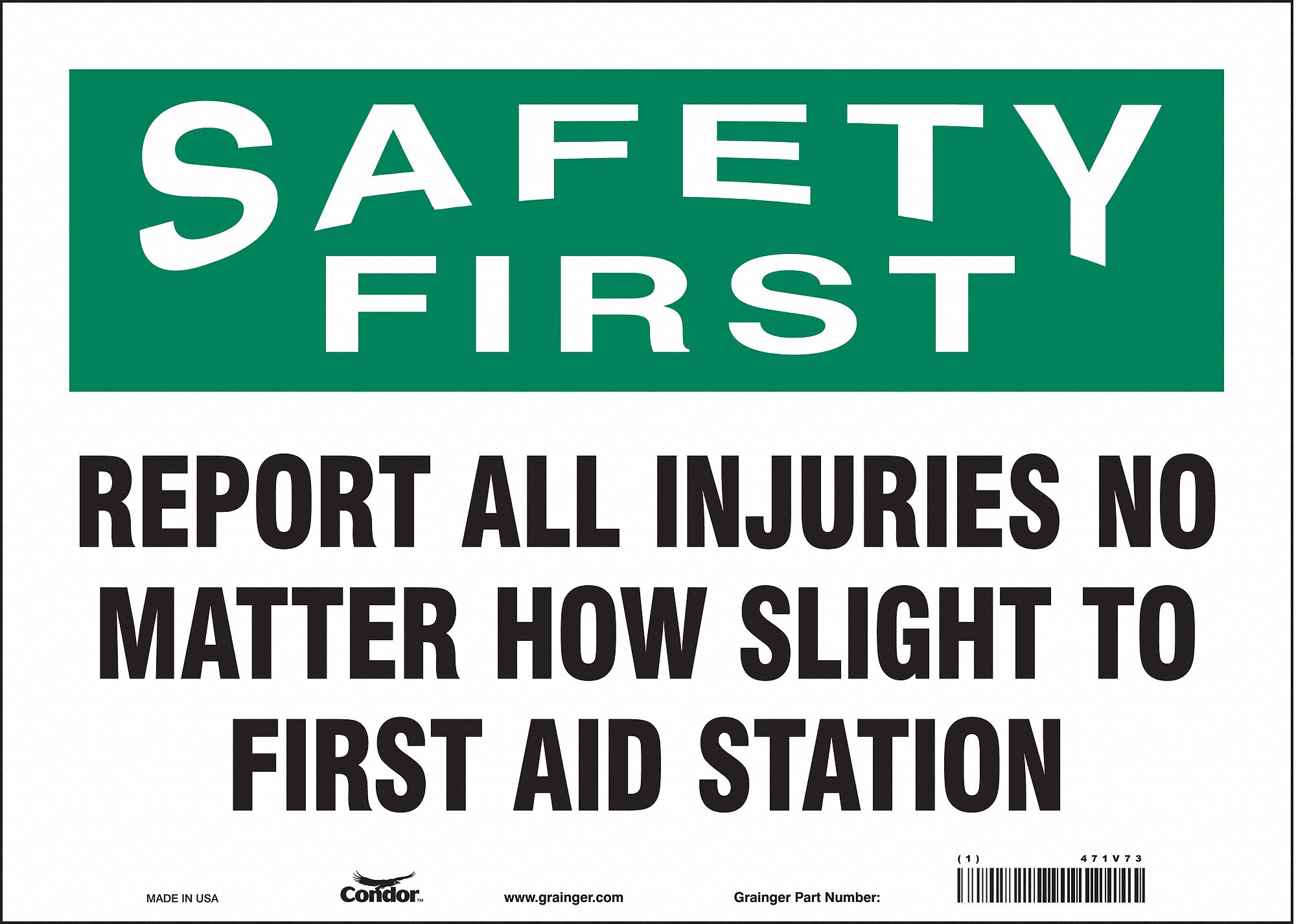 Vinyl, Adhesive Sign Mounting, Safety Sign - 471V73|471V73 - Grainger