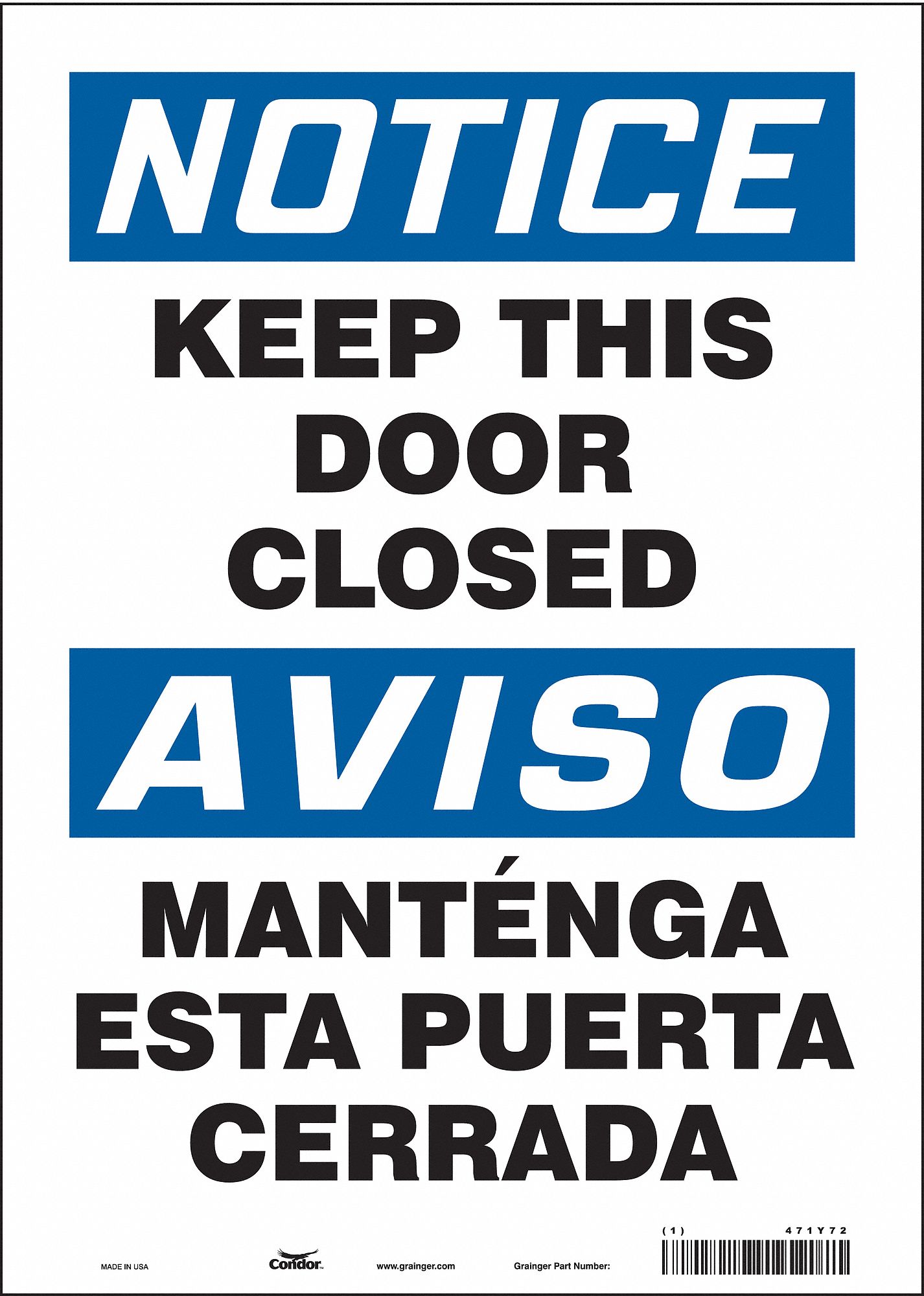 Vinyl, Adhesive Sign Mounting, Safety Sign - 471Y72|471Y72 - Grainger