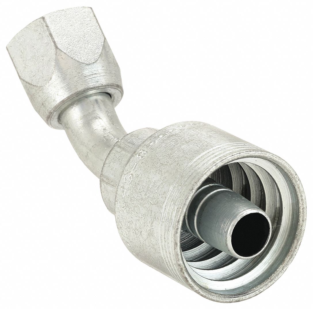 AEROQUIP, Steel x Steel, 45° Elbow, Hydraulic Crimp Fitting - 471Z58 ...